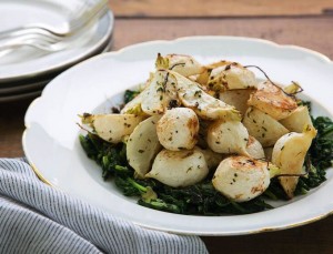 Brown Butter Roasted Turnips and Greens Recipe | goop