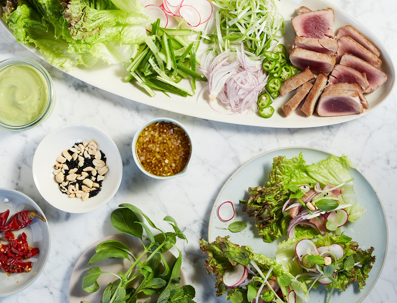 Yellowfin Red Romaine Wraps Recipe | goop