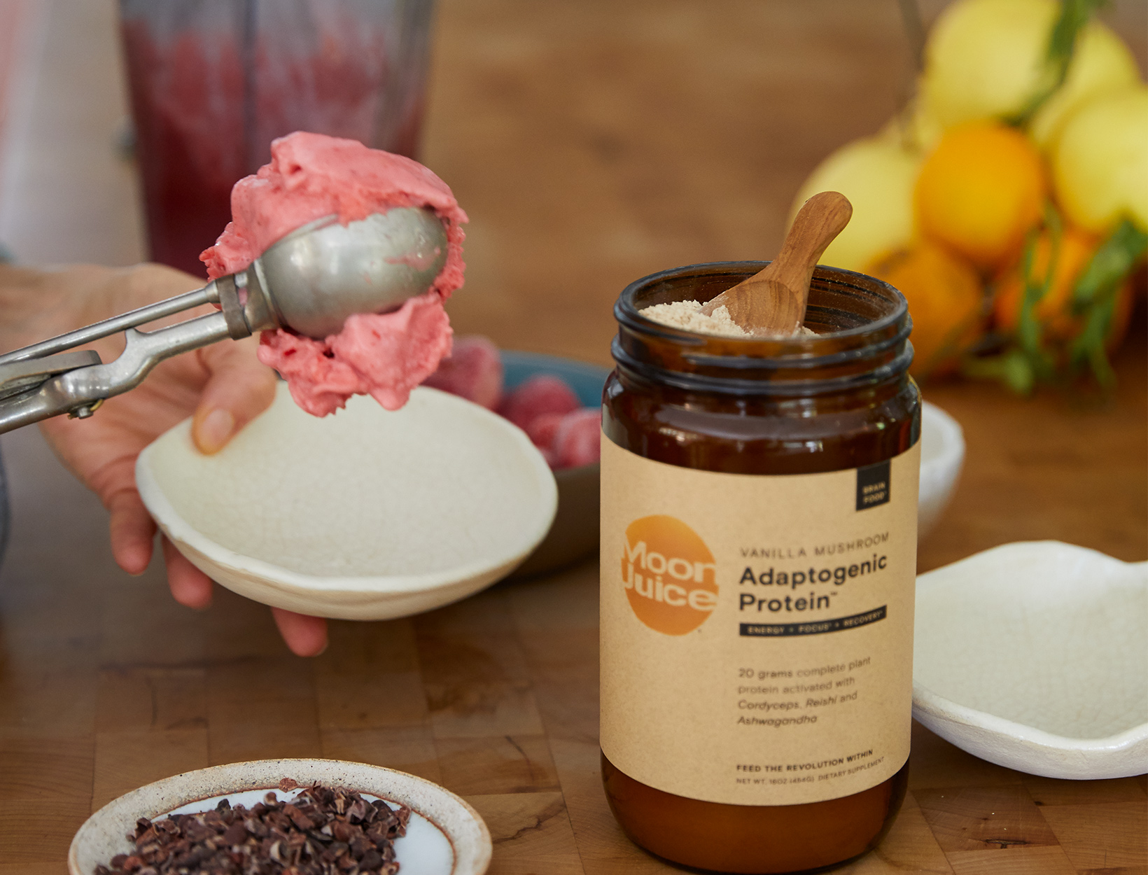 Strawberry-’Shroom Protein Ice Cream Recipe | goop