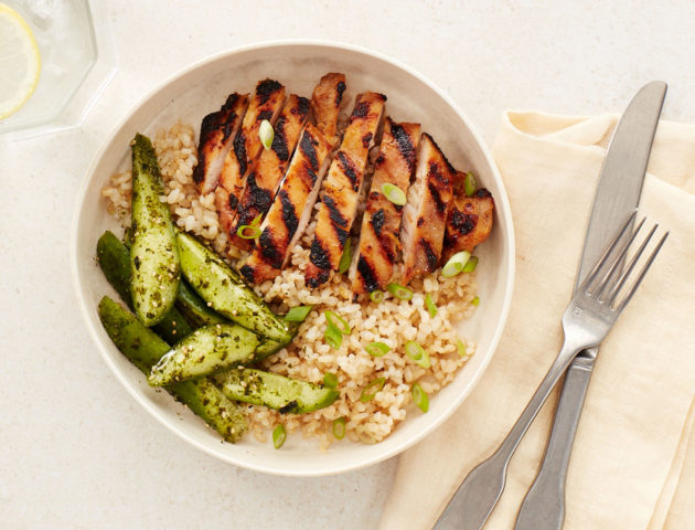 Miso Chicken Bowl with Cucumbers and Furikake Recipe - goop