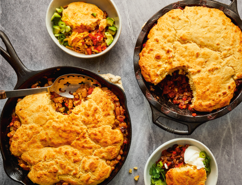 Skillet Chili Cornbread Bake Recipe - goop